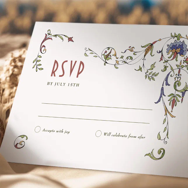 Wedding RSVP Insert Victorian Belle Epoche Invitation | Zazzle