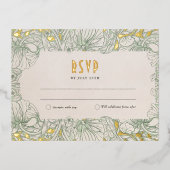 Wedding RSVP Insert Victorian Pimpernel Foil Invitation Postcard | Zazzle