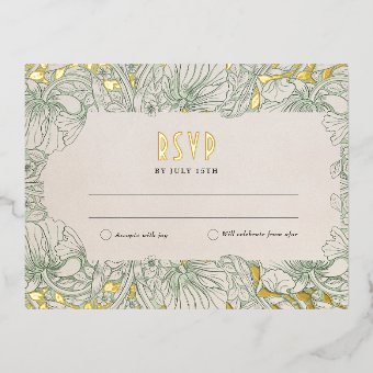 Wedding RSVP Insert Victorian Pimpernel Foil Invitation Postcard | Zazzle