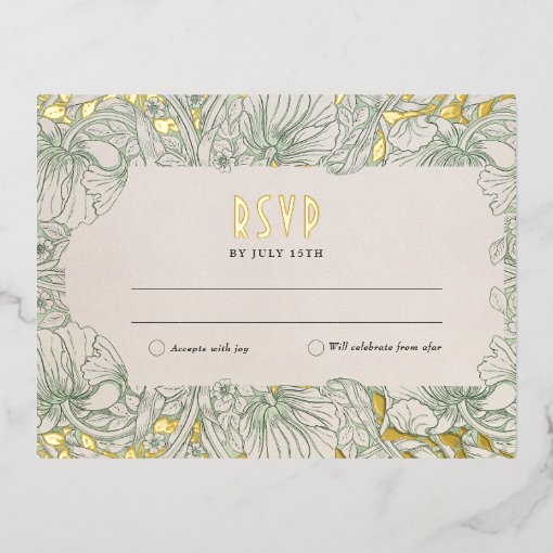 Wedding RSVP Insert Victorian Pimpernel Foil Invitation Postcard | Zazzle