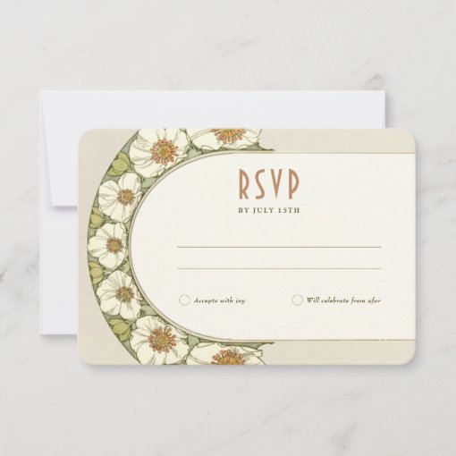 Wedding RSVP Insert Vintage Art Nouveau by Mucha Invitation | Zazzle