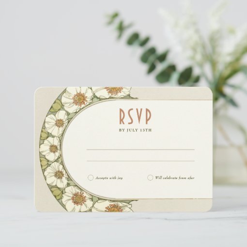 Wedding RSVP Insert Vintage Art Nouveau by Mucha Invitation | Zazzle