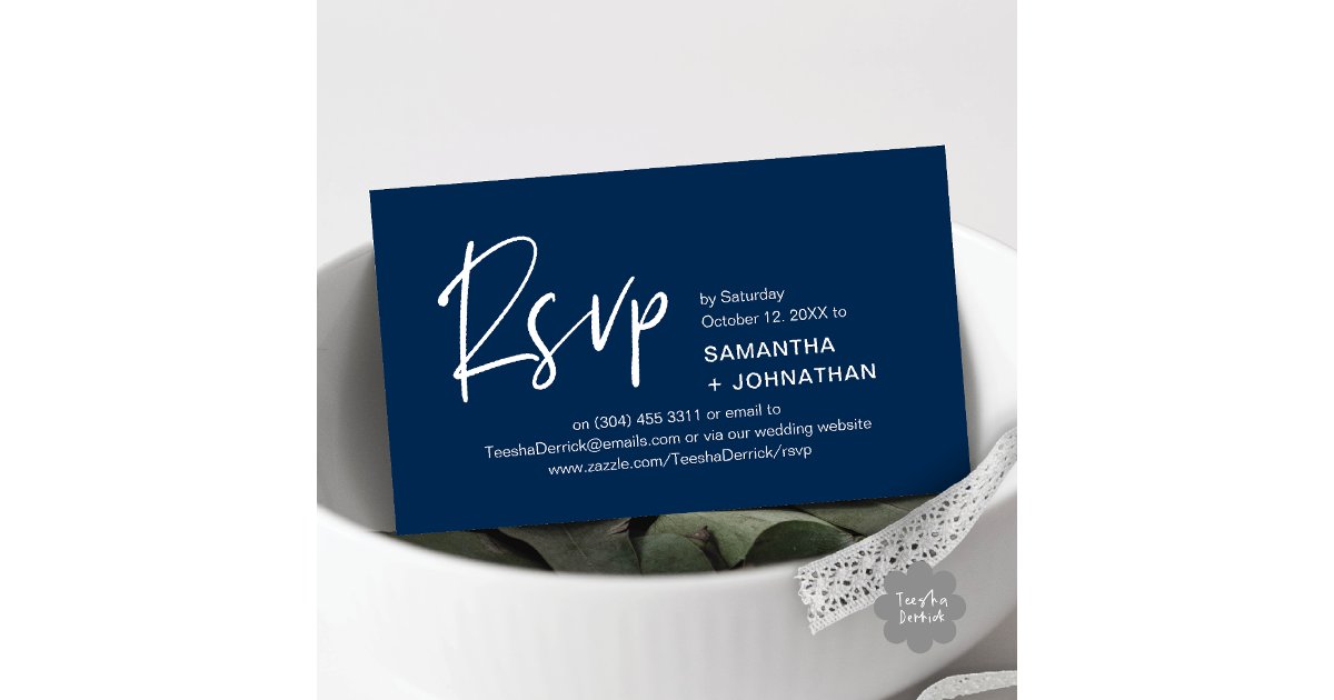 Wedding RSVP Modern Dinner Invitation Reminder | Zazzle