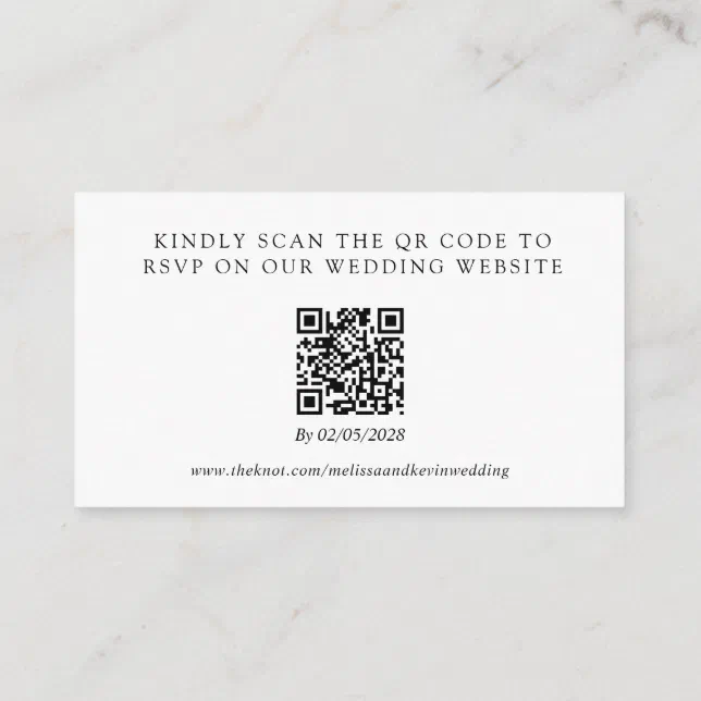 Wedding RSVP QR Code Response Card | Zazzle
