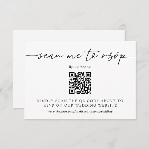 Wedding RSVP QR Code Response Card | Zazzle