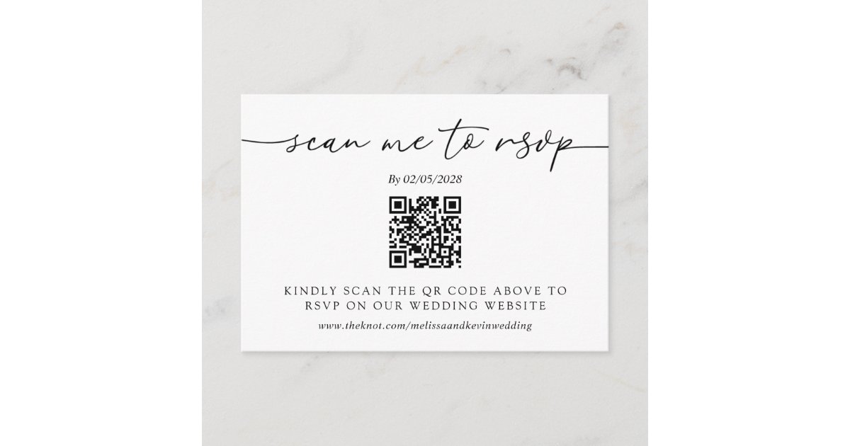 Wedding RSVP QR Code Response Card | Zazzle