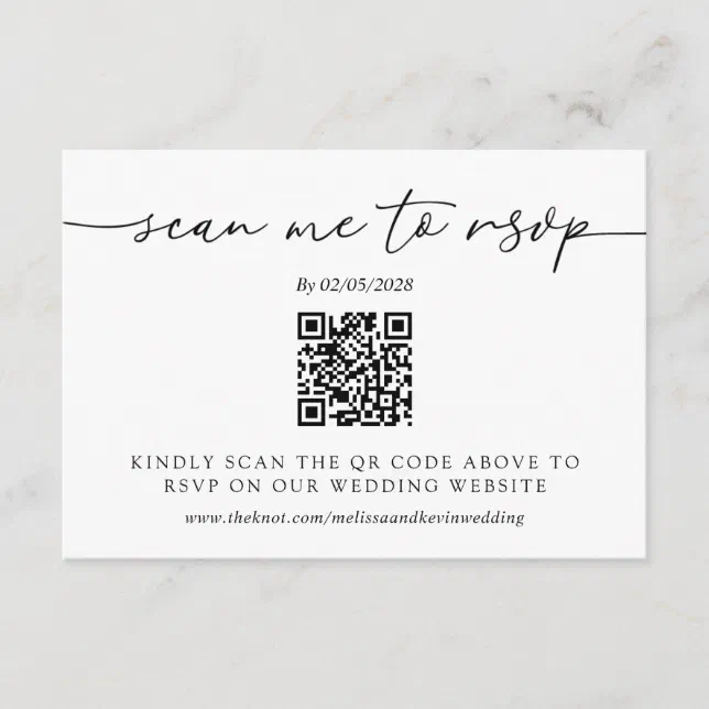 Wedding RSVP QR Code Response Card | Zazzle