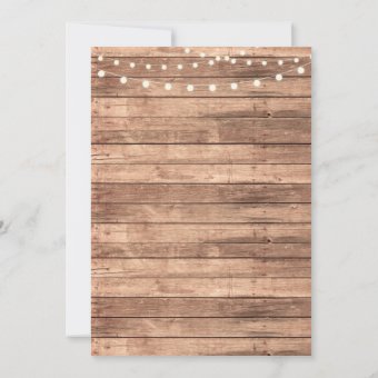 Wedding Rustic Burlap Wood Lights Barn BBQ Invite | Zazzle