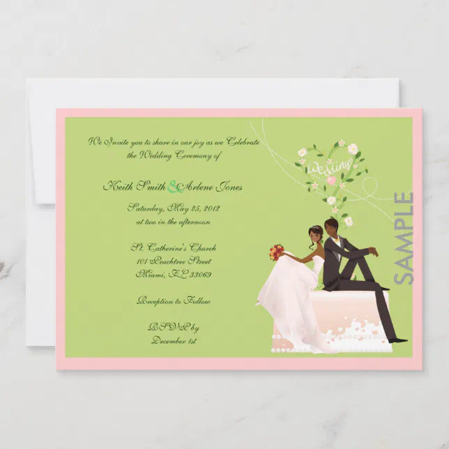 Wedding SAMPLE invitation | Zazzle