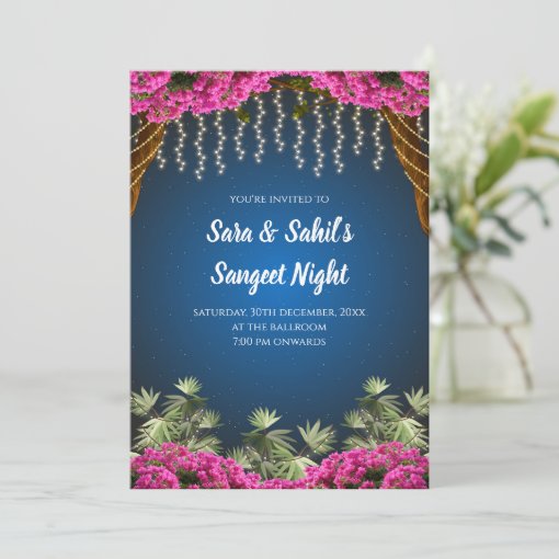 Wedding Sangeet card & Indian Sangeet invite | Zazzle