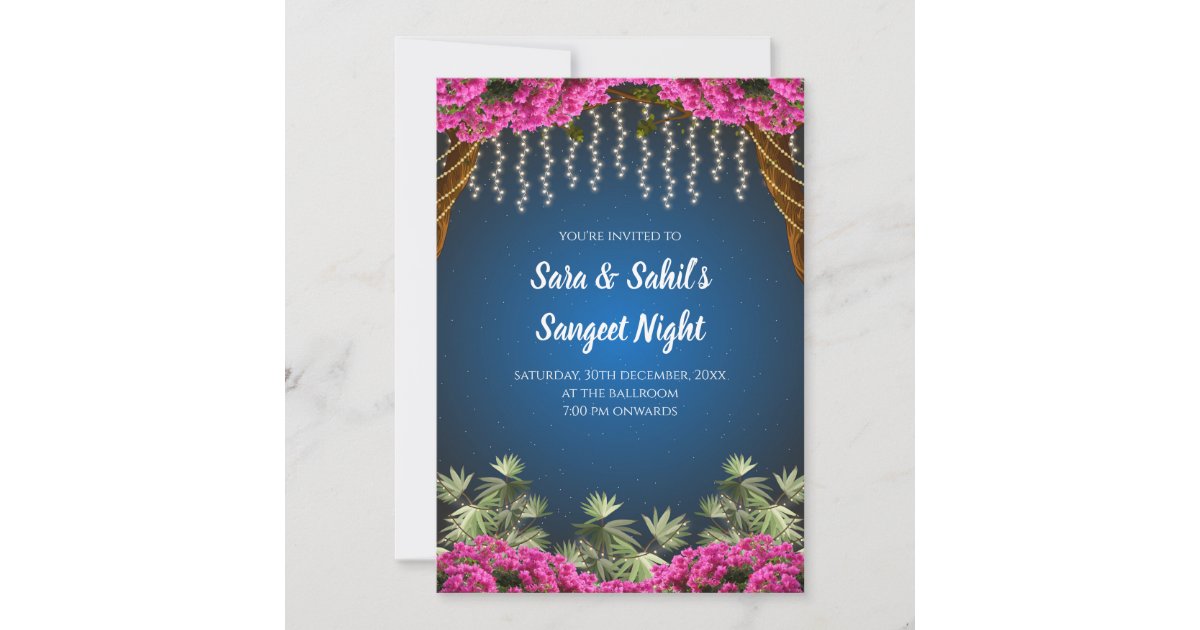 Wedding Sangeet card & Indian Sangeet invite | Zazzle