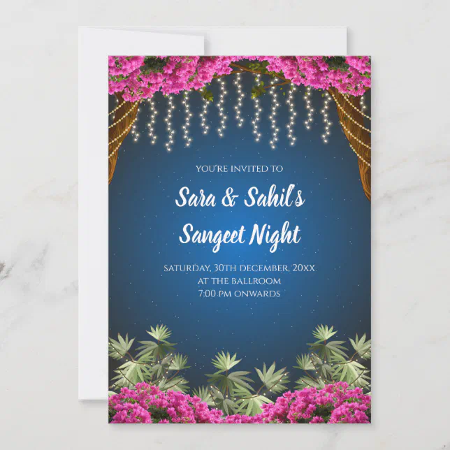 Wedding Sangeet card & Indian Sangeet invite | Zazzle