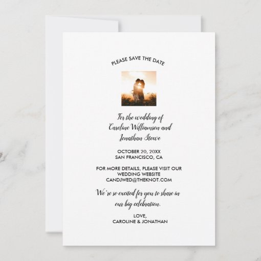 Wedding Save the Date 2 Photos Pretty Script Font | Zazzle