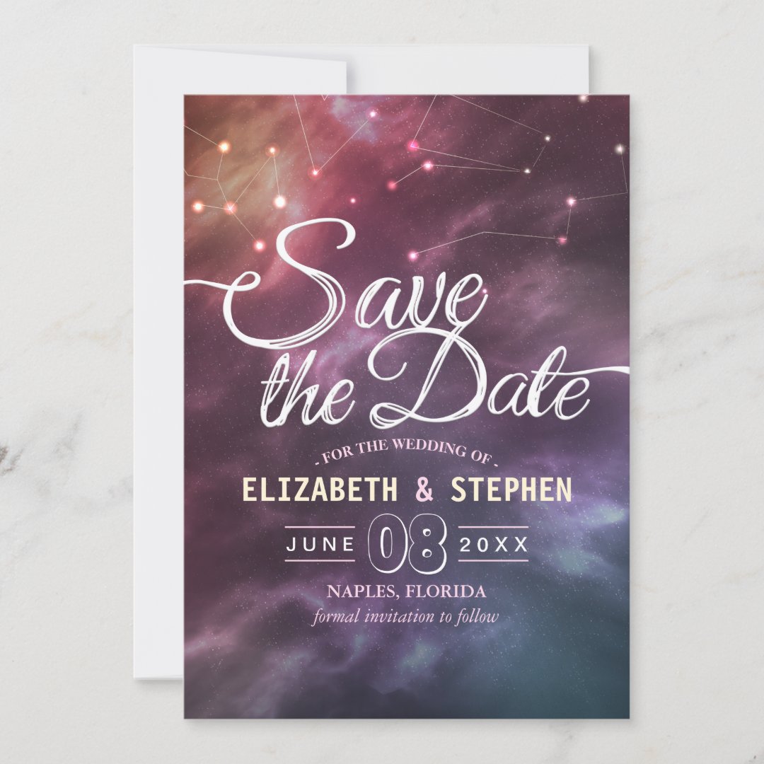 Wedding Save The Date Chic Star Sky Constellations | Zazzle