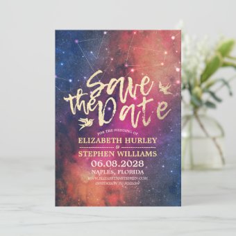 Wedding Save The Date Chic Star Sky Constellations | Zazzle