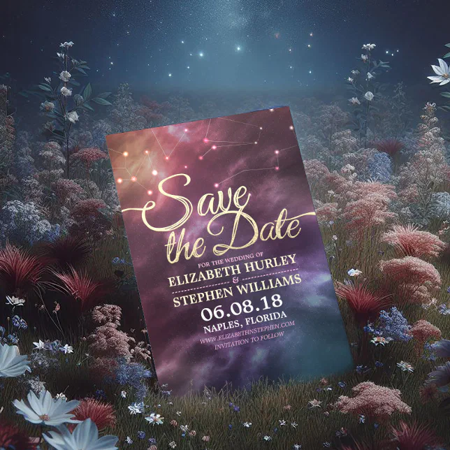 Wedding Save The Date Chic Star Sky Constellations | Zazzle