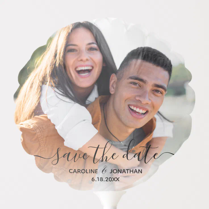 Wedding Save the Date Engagement Photo Prop Script Balloon | Zazzle