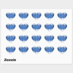 Wedding Save The Date Magic Sparkle Blue Heart Sticker | Zazzle