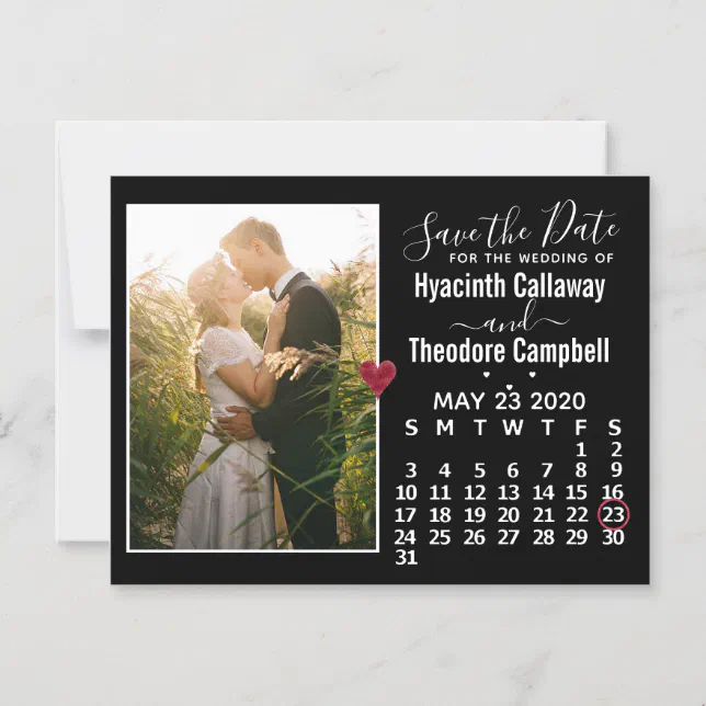 Wedding Save the Date May 2020 Calendar Photo Magnetic Invitation | Zazzle