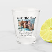 Wedding Save the Date Photo Custom Shot Glass | Zazzle