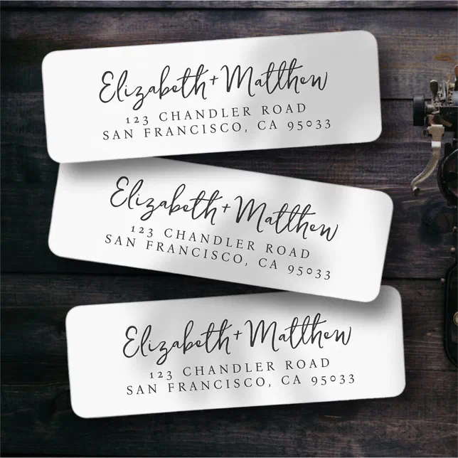 Wedding Script Modern Rustic Return Address Label | Zazzle