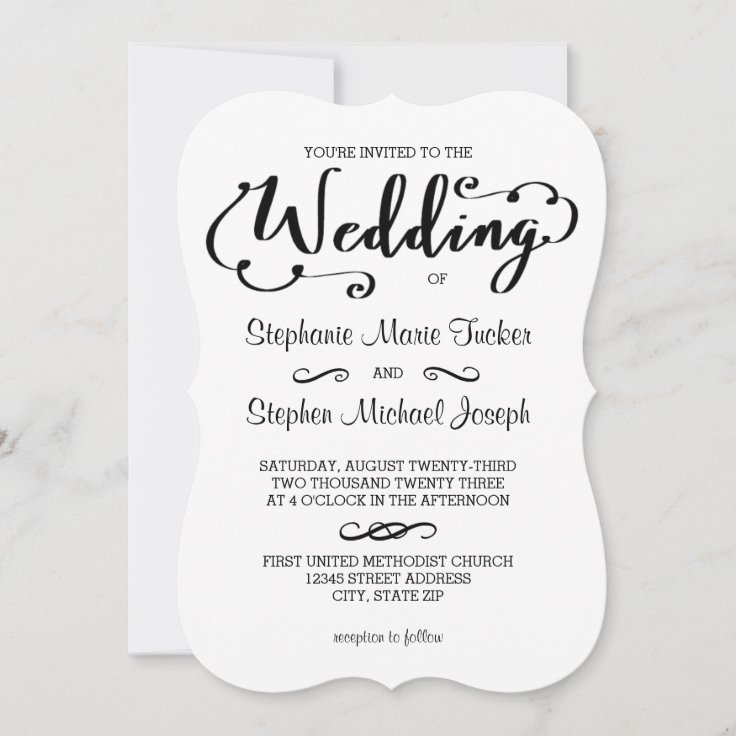 Wedding Script - Wedding Invitation | Zazzle