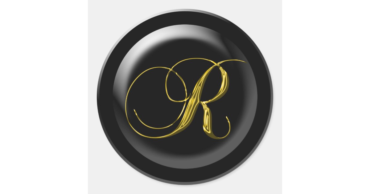 Wedding Seals In Gold Letter R | Zazzle