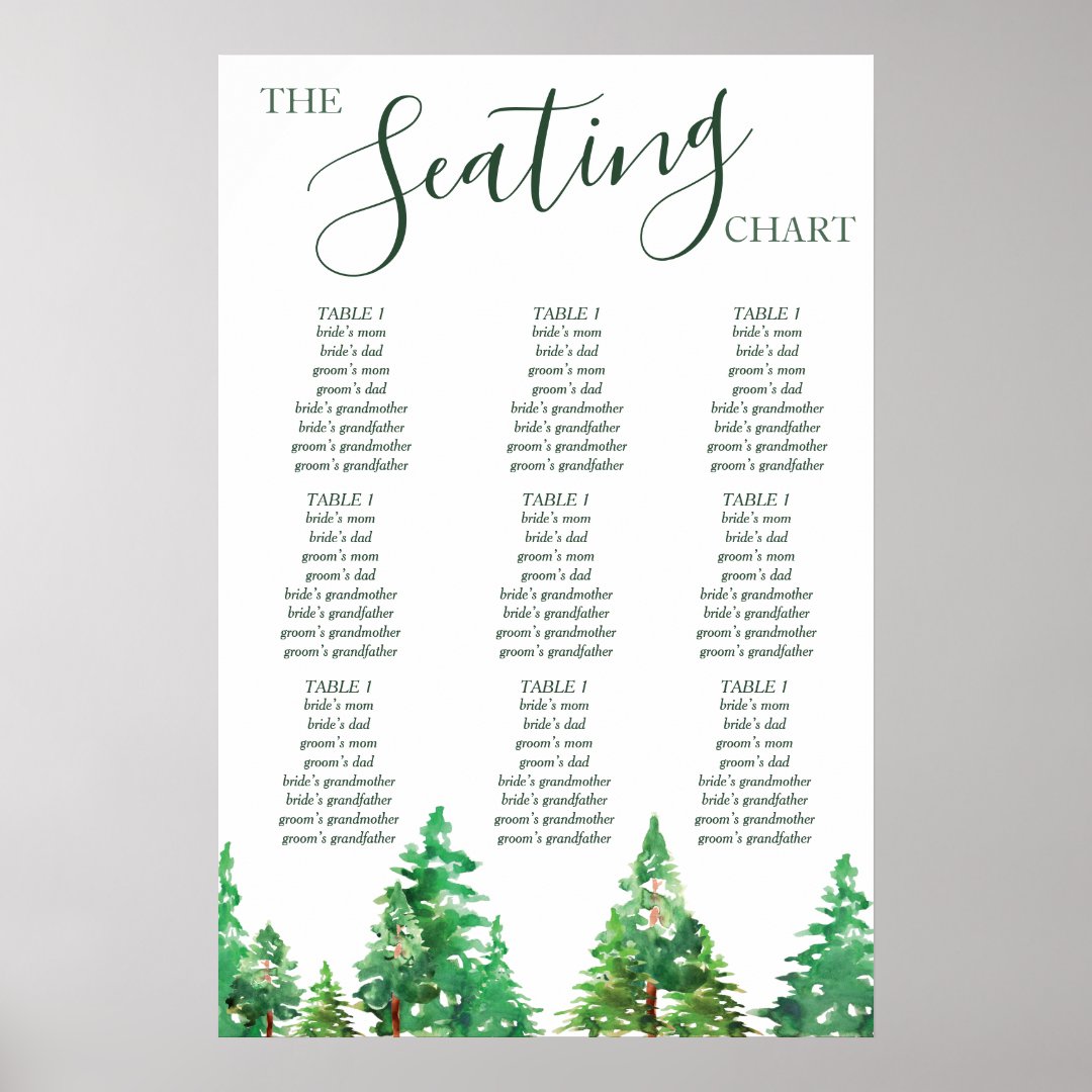 WEDDING SEATING CHART | Zazzle