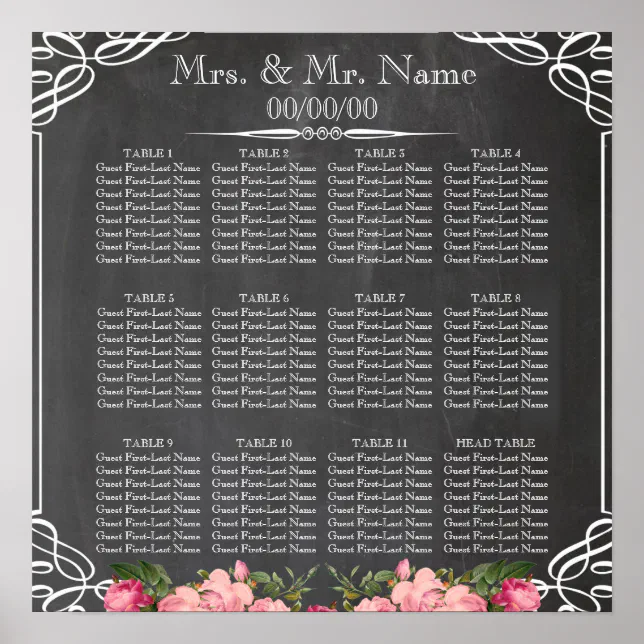 wedding seating chart | Zazzle