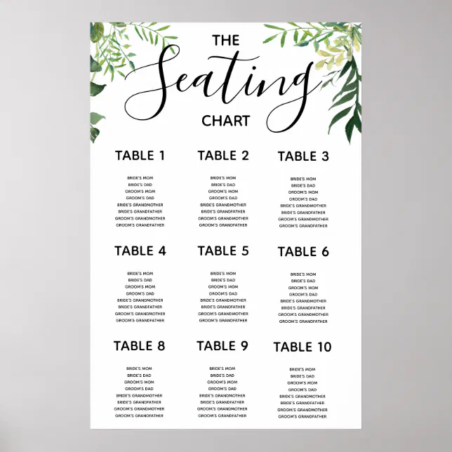 WEDDING SEATING CHART | Zazzle