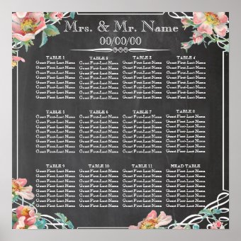 wedding seating chart | Zazzle