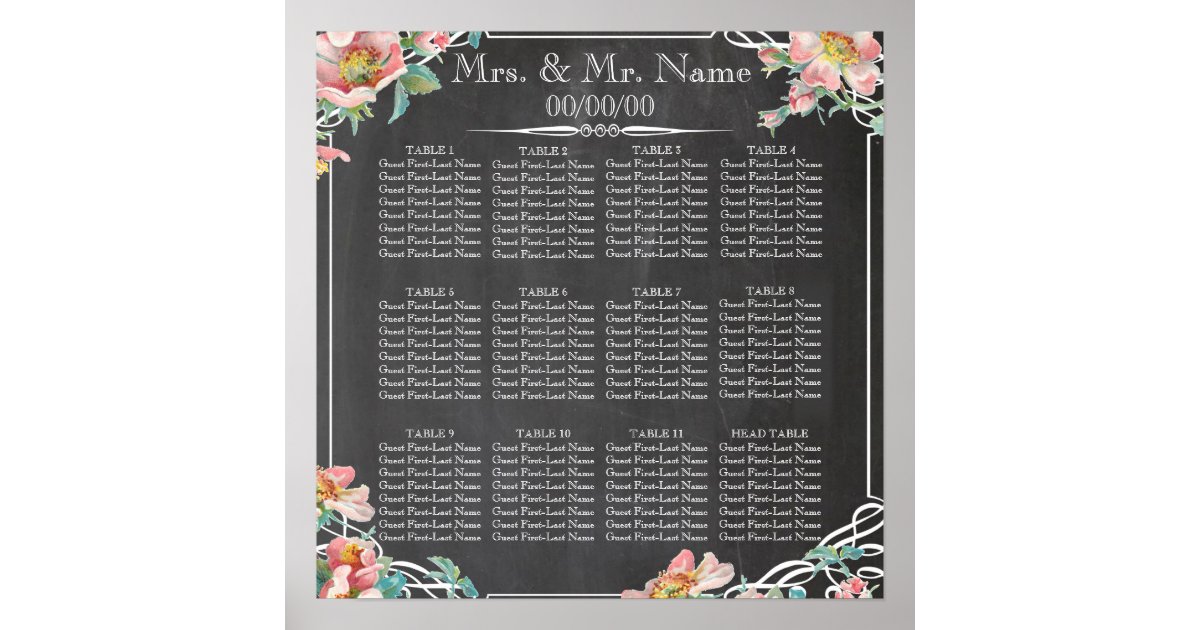 wedding seating chart | Zazzle