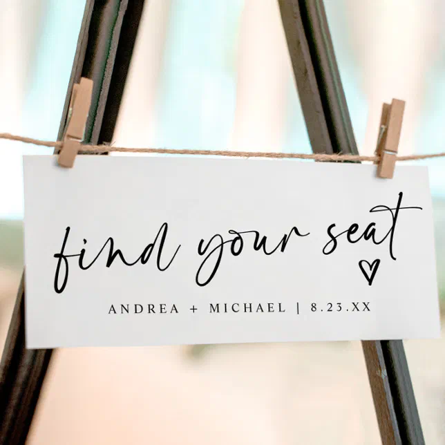 Wedding Seating Chart Header Card Modern Simple | Zazzle