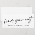 Wedding Seating Chart Header Card Modern Simple | Zazzle