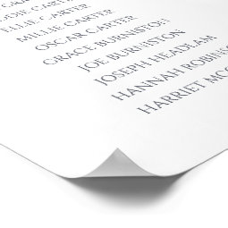 Wedding Seating Chart. Large Rustic Table Plan Poster | Zazzle