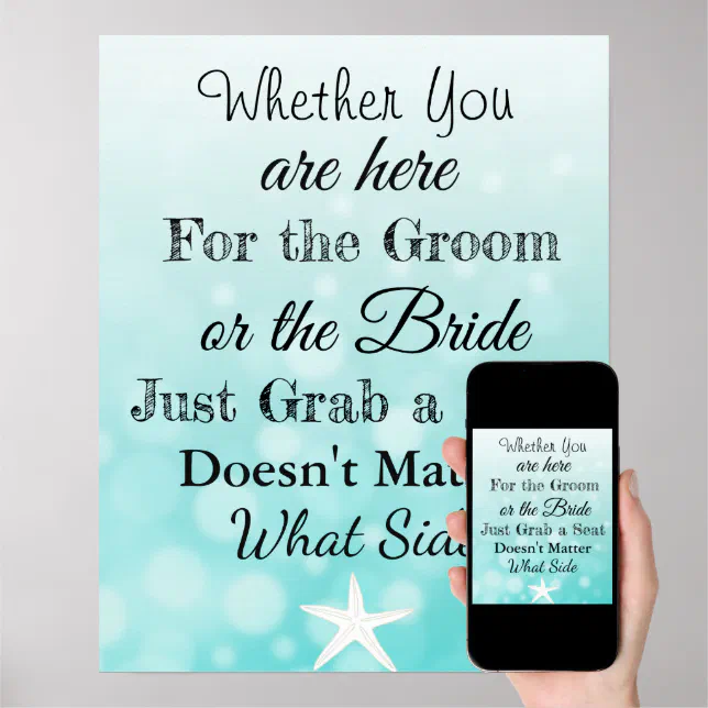 Wedding Seating Chart, Sit "wherever" Poster | Zazzle