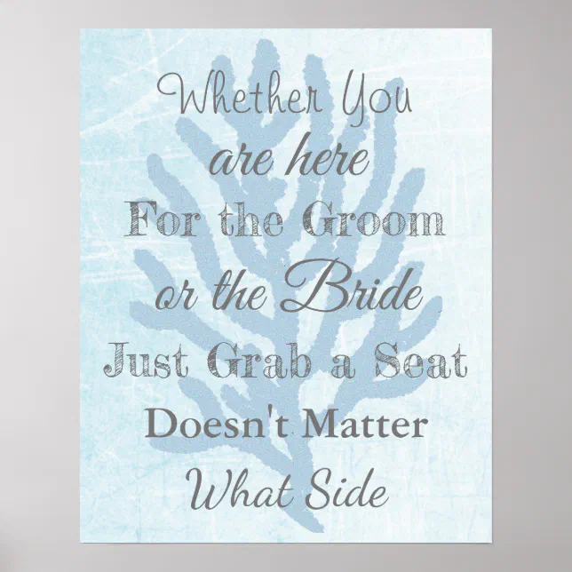 Wedding Seating Chart, Sit "wherever" Poster | Zazzle