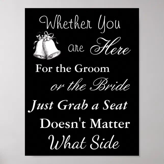 Wedding Seating Chart, Sit "wherever" Poster | Zazzle