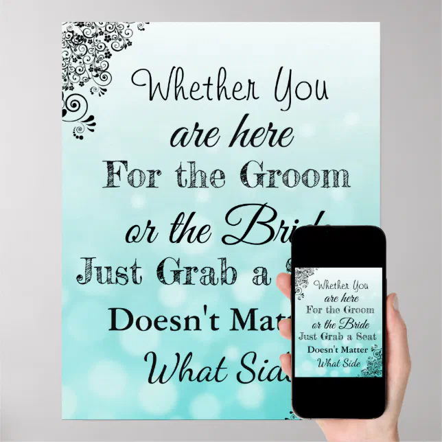 Wedding Seating Chart, Sit "wherever" Poster | Zazzle