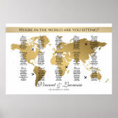 Wedding seating chart travel theme world map | Zazzle