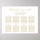 Wedding Seating Plan 8 Tables Gold Sign | Zazzle