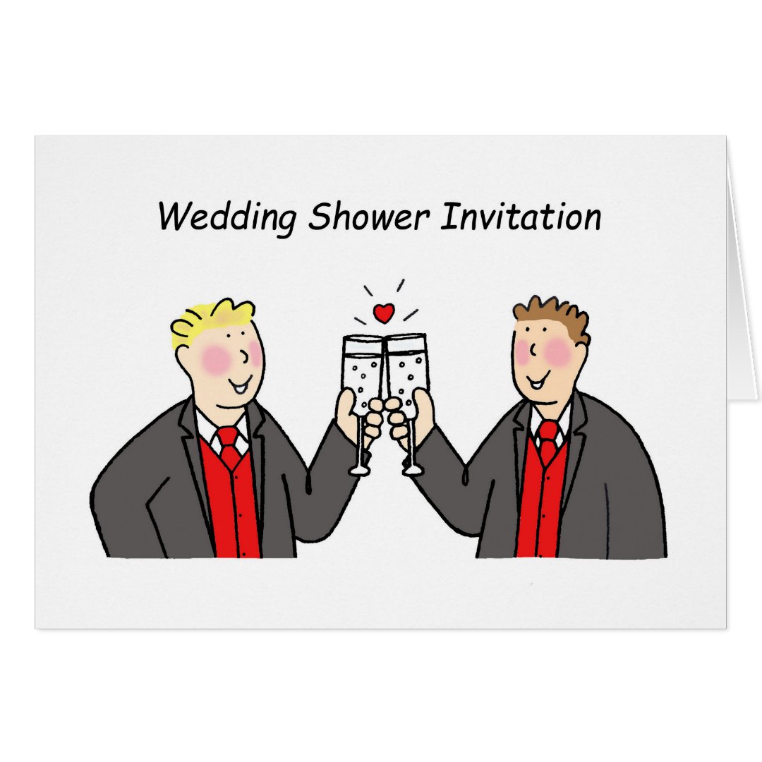 Wedding Shower Invitation for Two Grooms. | Zazzle
