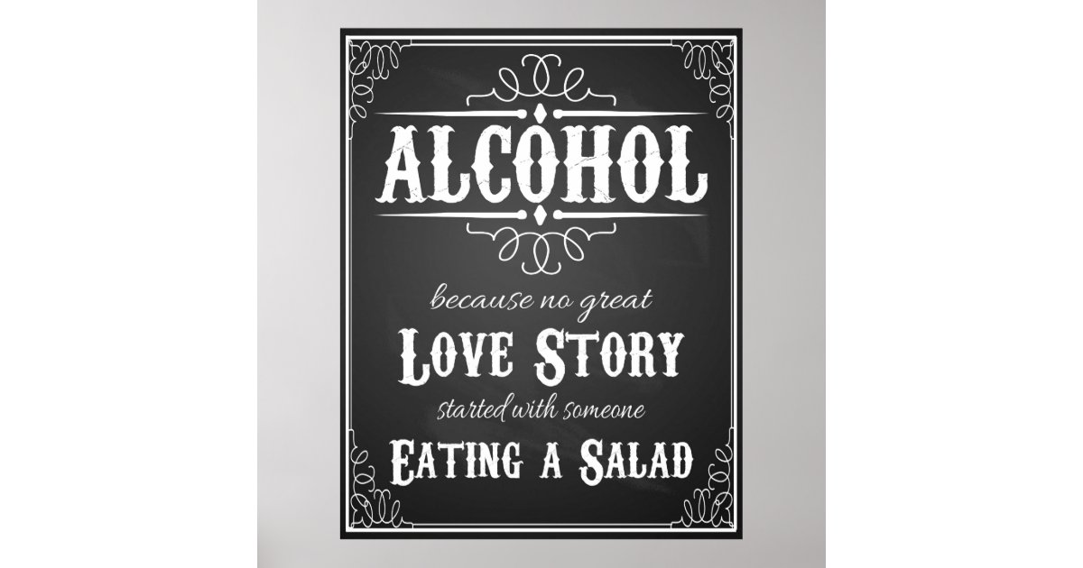 Wedding sign Alcohol BLACKBOARD-CHALKBOARD | Zazzle