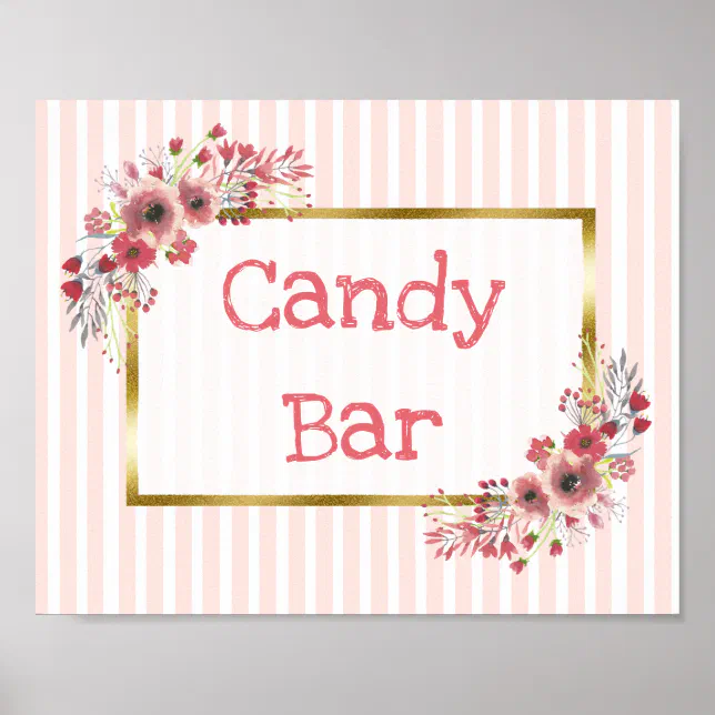Wedding Sign Candy Bar Chalkboard Look | Zazzle
