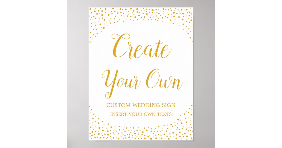 Wedding Sign – Create Your Own Confetti Sign | Zazzle