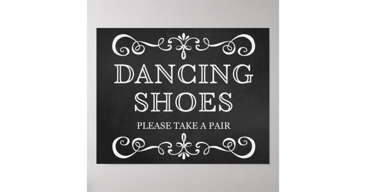 Wedding Sign – Dancing Shoes Chalkboard Sign | Zazzle