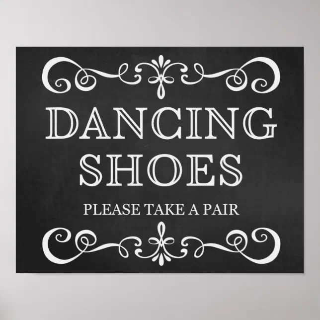 Wedding Sign – Dancing Shoes Chalkboard Sign | Zazzle