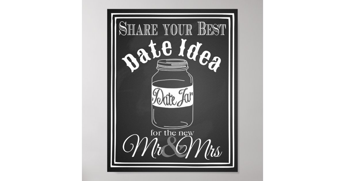 Wedding sign "Date jar guest book" sign chalkboard | Zazzle