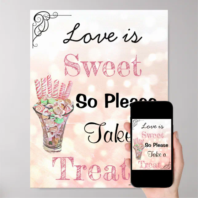 Wedding Sign for Candy Buffet, Coral Candies | Zazzle