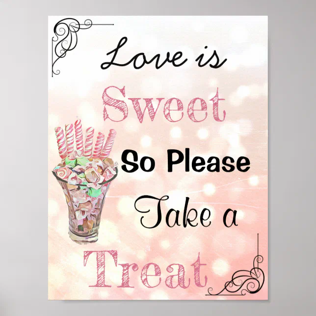 Wedding Sign for Candy Buffet, Coral Candies | Zazzle